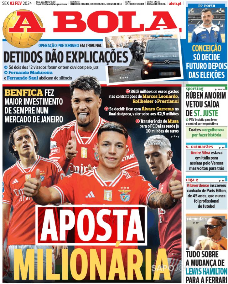 Fora-de-jogo: Capas: Aposta milionária na Luz, o futuro de Amorim e ...