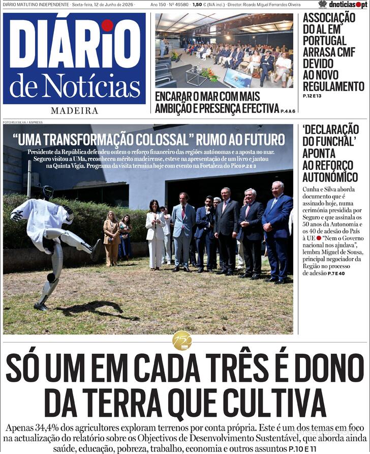 Capa - Diário de Notícias da Madeira de 2026-06-12