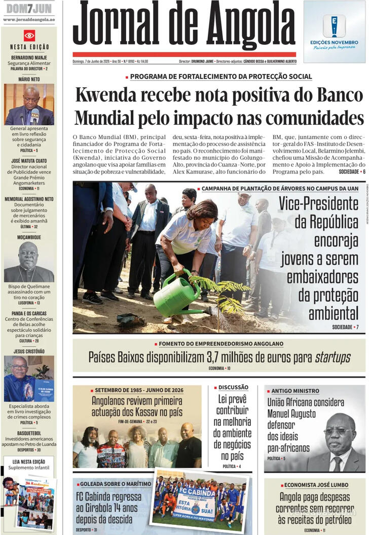 Capa - Jornal de Angola de 2026-06-07