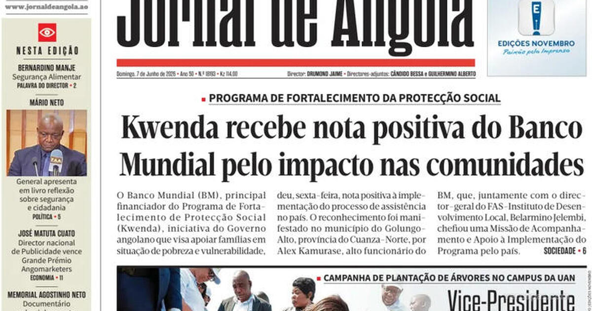 Capa - Jornal de Angola de 2026-06-07